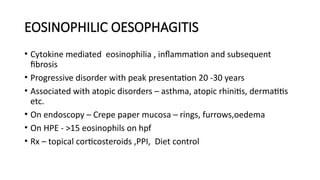 BENIGN DISORDERS OF OESOPHAGUS AND ITS MANAGEMENT.pptx