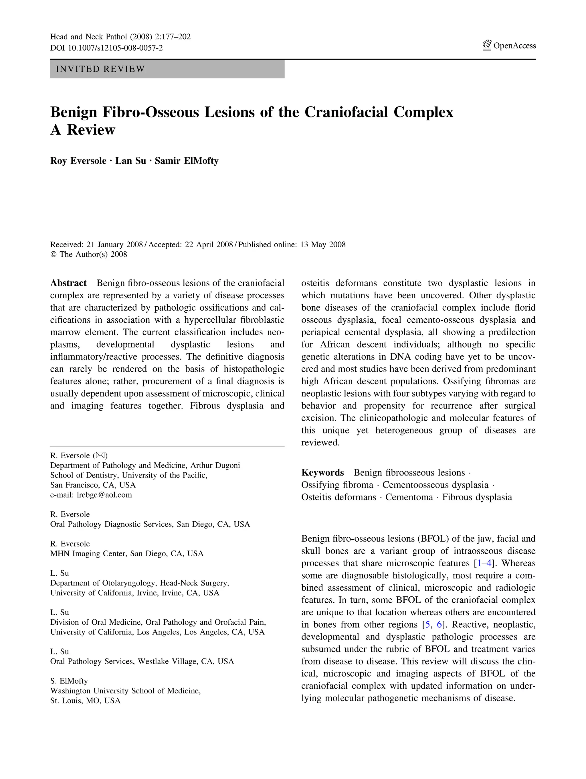 Benign fibroosseous lesions | PDF