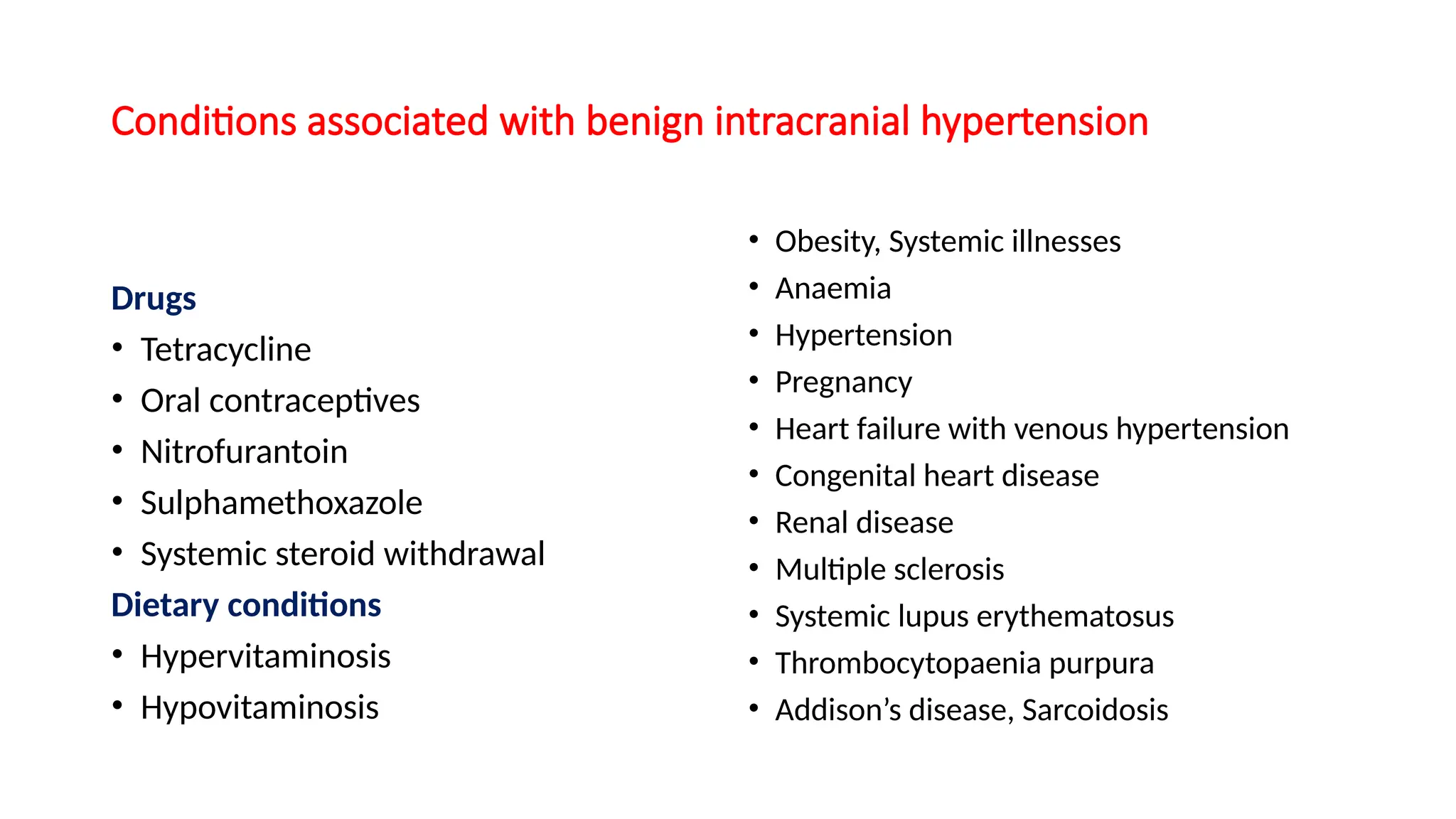 Benign intracranial hypertension in neurosurgery | PPTX