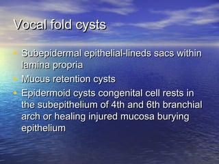 Benign laryngeal lesions presentation | PPT
