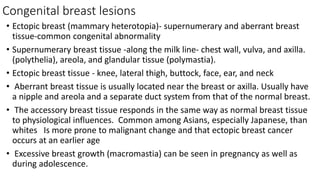 Power point presentation of benign lesions of breast | PPTX