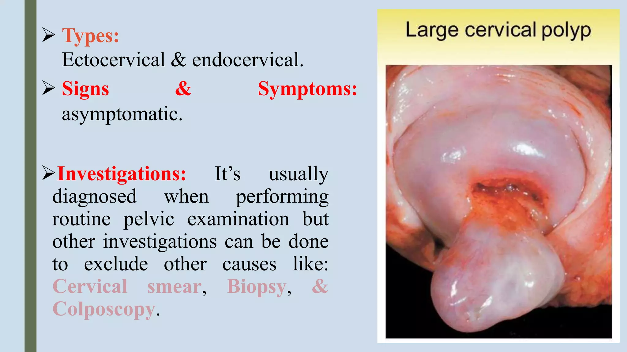 Benign lesions of cervix | PPTX