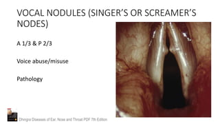 Benign lesions of larynx | PPTX