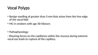 Benign lesions of larynx.pptx........... | PPTX | Ear, Nose and Throat ...