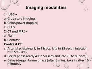 Imaging of benign focal lesions of the Liver | PPTX