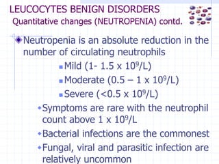 BENIGN LEUCOCYTES DISORDERS.ppt......... | PPT