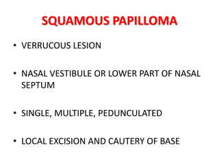 Benign neoplasm of nasal cavity | PPTX