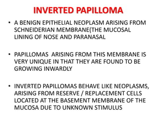 Benign neoplasm of nasal cavity | PPTX