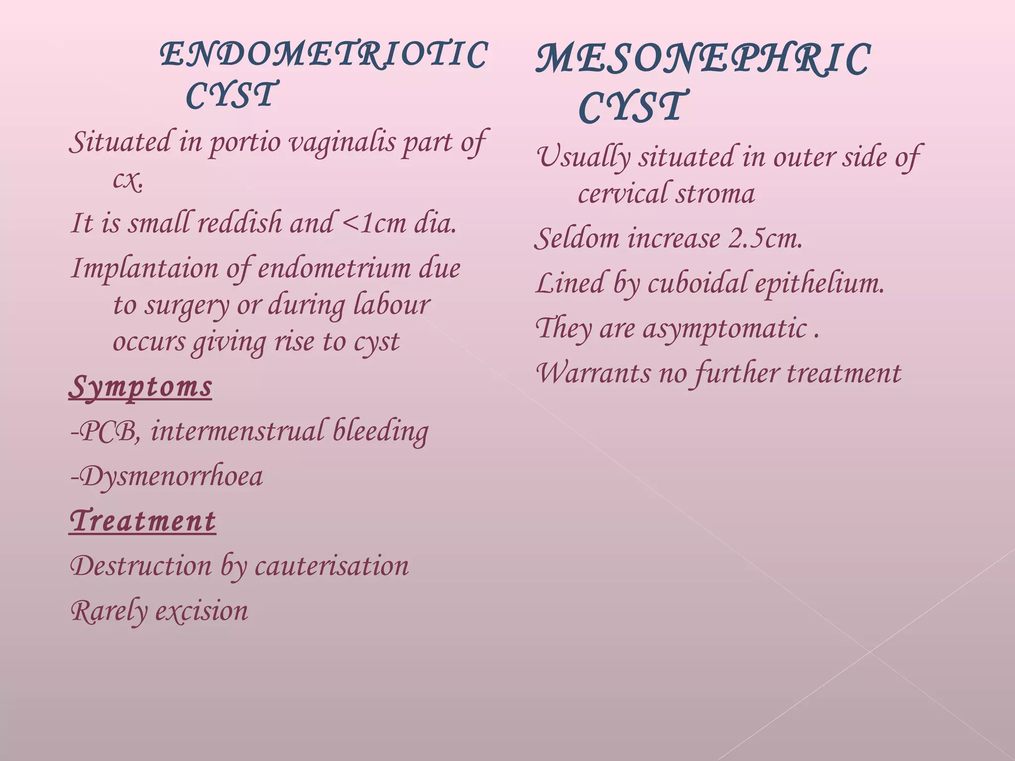 Benign n pre malignant diseases of cx | PPT | Reproductive Health ...