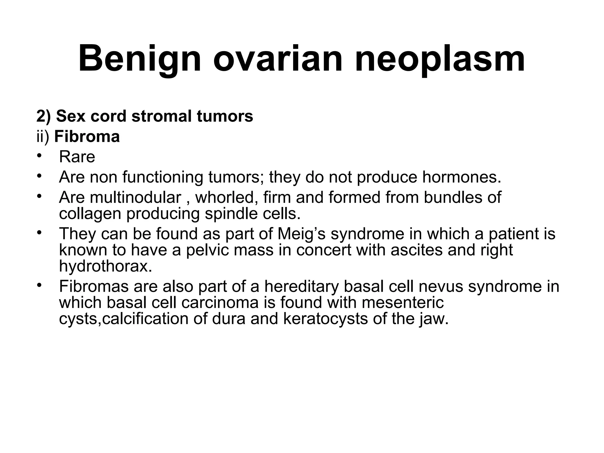 benign ovarian tumors.ppt Obstetrics & gynae | PPT