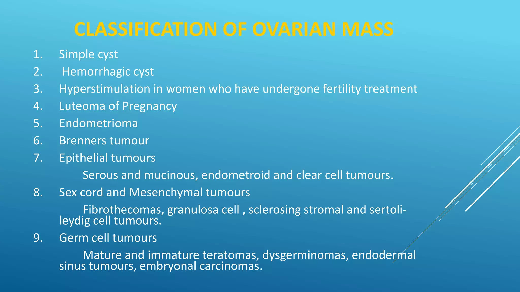 Benign ovarian tumours | PPTX