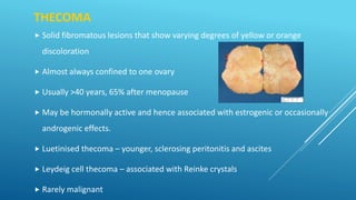 Benign ovarian tumours | PPTX