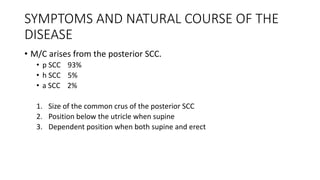 Benign paroxysmal positional vertigo | PPT