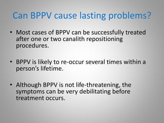 Benign Paroxysmal Positional Vertigo (BPPV) | PPT