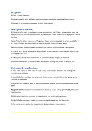 Benign paroxysmal positional vertigo(sbo 3) | PDF