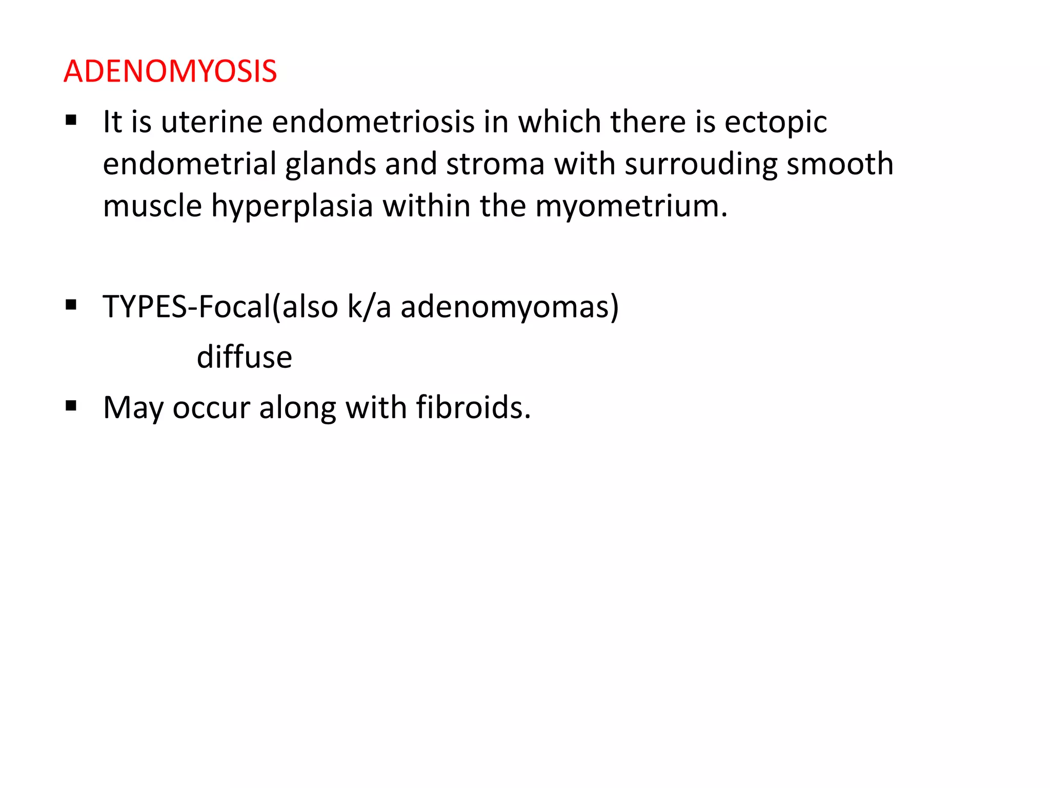 Benign pelvic diseases in females 2 | PPTX