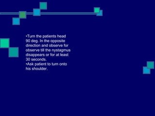 Benign positional vertigo | PPT