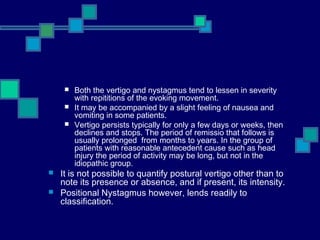 Benign positional vertigo | PPT