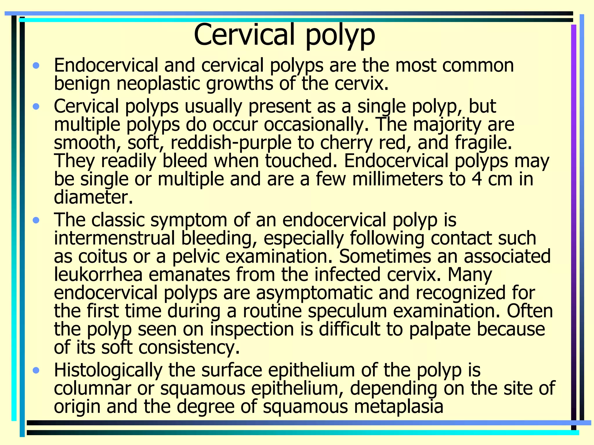 Benign & precancerous tumors of female genital organs | PPTX