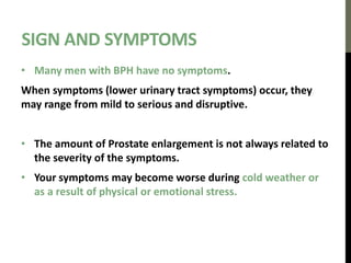 Benign prostatic hyperplasia - symptomes and treatment | PPTX