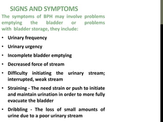 Benign prostatic hyperplasia - symptomes and treatment | PPTX