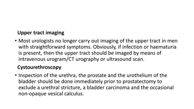 BENIGN PROSTATIC HYPERPLASIA LUTS management | PPT