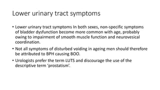 BENIGN PROSTATIC HYPERPLASIA LUTS management | PPT