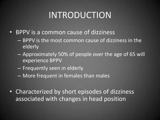 Benign proxysmal positional vertigo | PPT