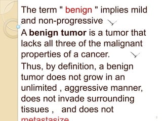 Benign Definition