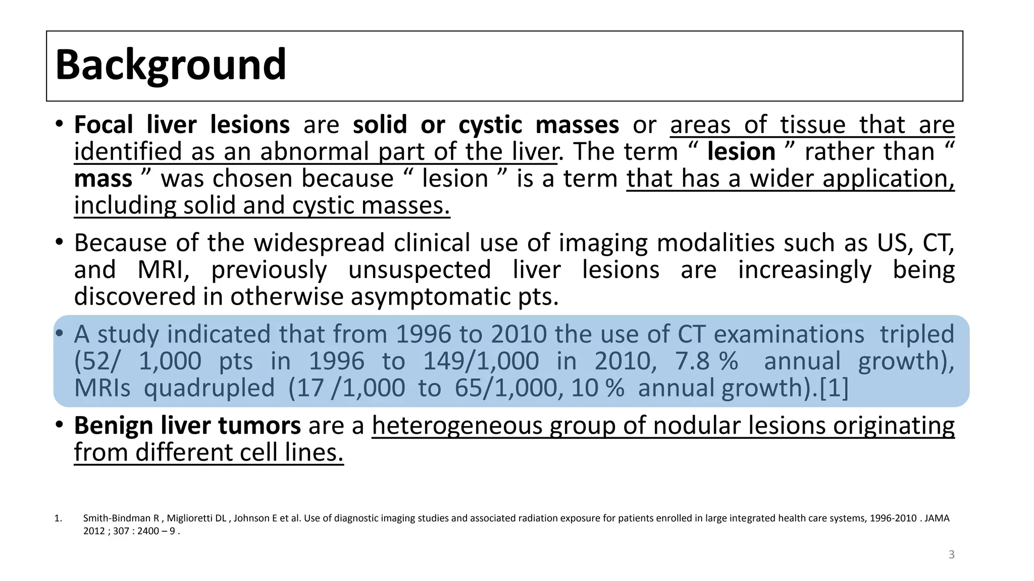 Benign tumors of the liver: Tumor like lesions | PPTX