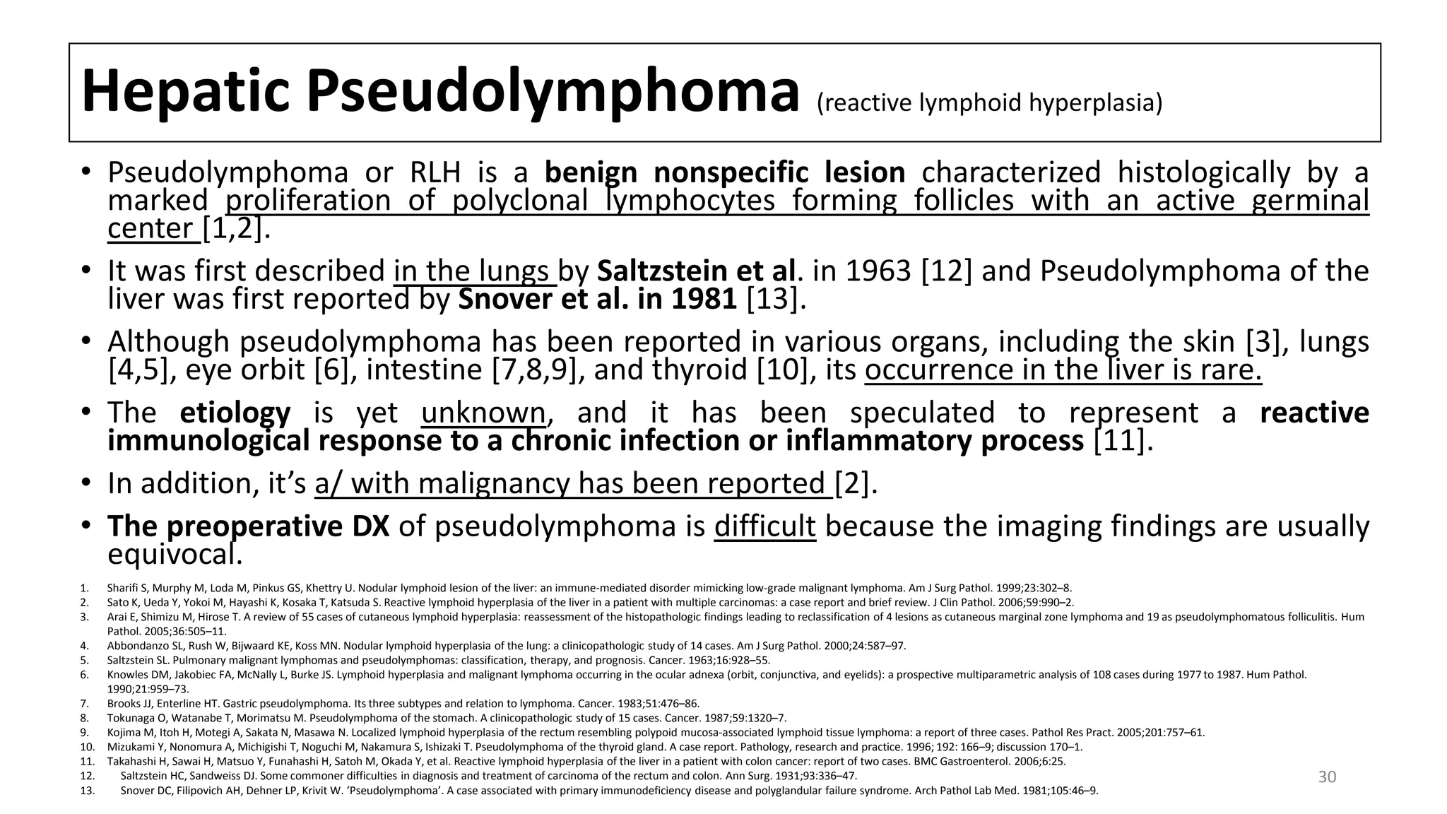 Benign tumors of the liver: Tumor like lesions | PPTX