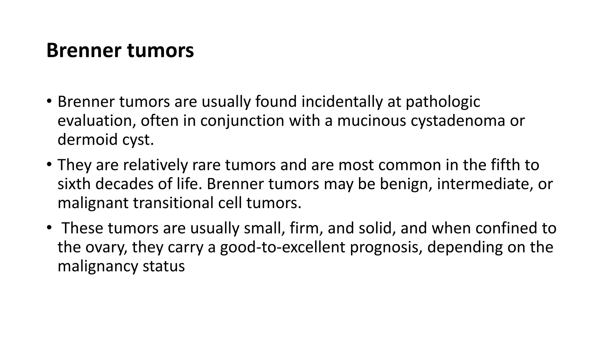 Benign tumors of the ovary [autosaved] | PPTX