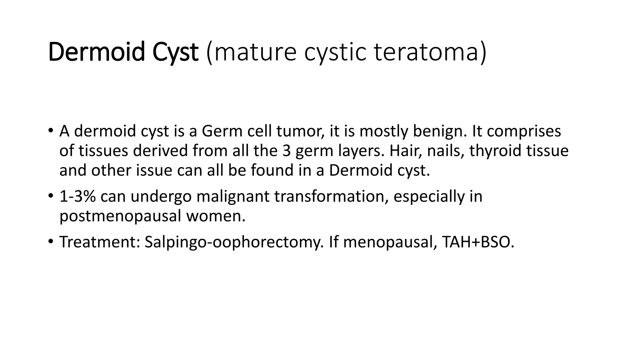 Benign tumors of the ovary [autosaved] | PPTX