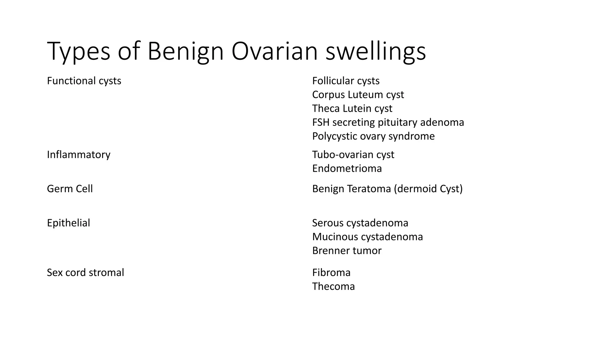 Benign tumors of the ovary [autosaved] | PPTX