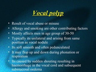 Benign tumours of larynx | PPT