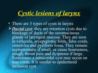 Benign tumours of larynx | PPT