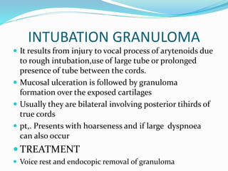 Benign tumours of larynx | PPTX