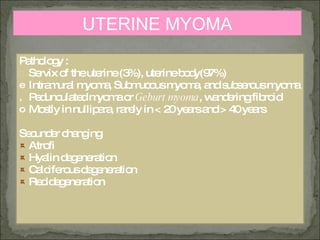 Bening Tumour Of The Reproductive Organ | PPT