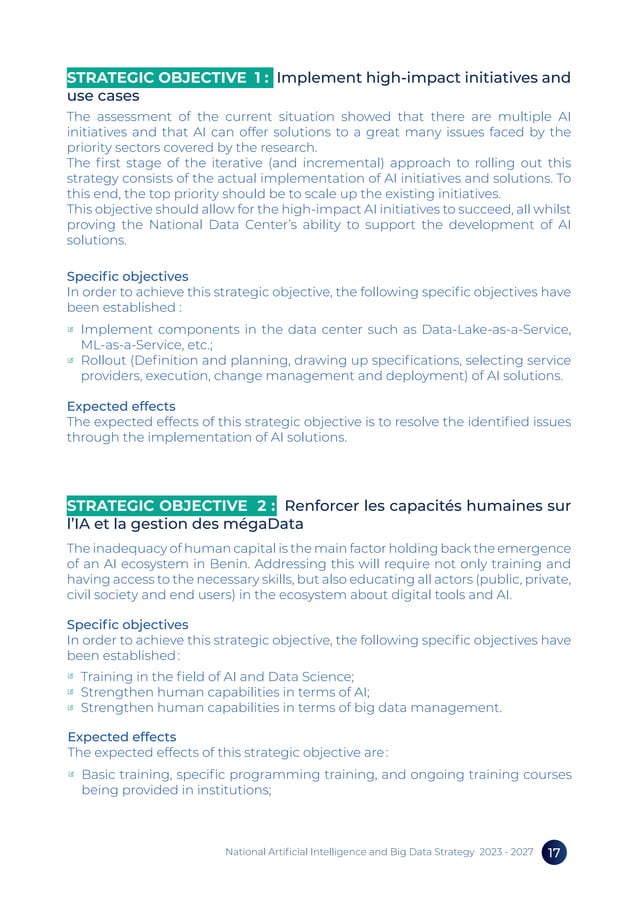 Benin's National Artificial Intelligence & Big Data Strategy 2023 - 2027 | PDF | Internet ...