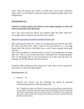 Lesson Plan Kindergarten - Class 1 | DOCX