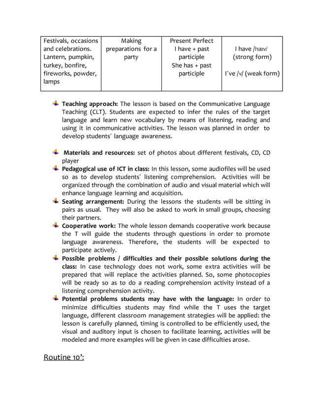 Lesson Plan Primary School. Class 1. Jimena Benito | DOCX