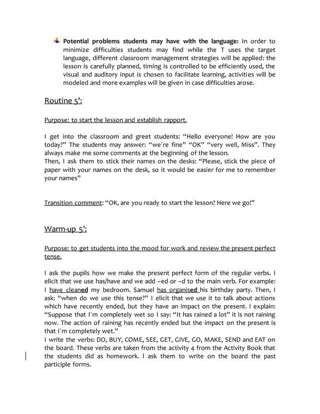 Lesson Plan Primary School. Class 2 | PDF