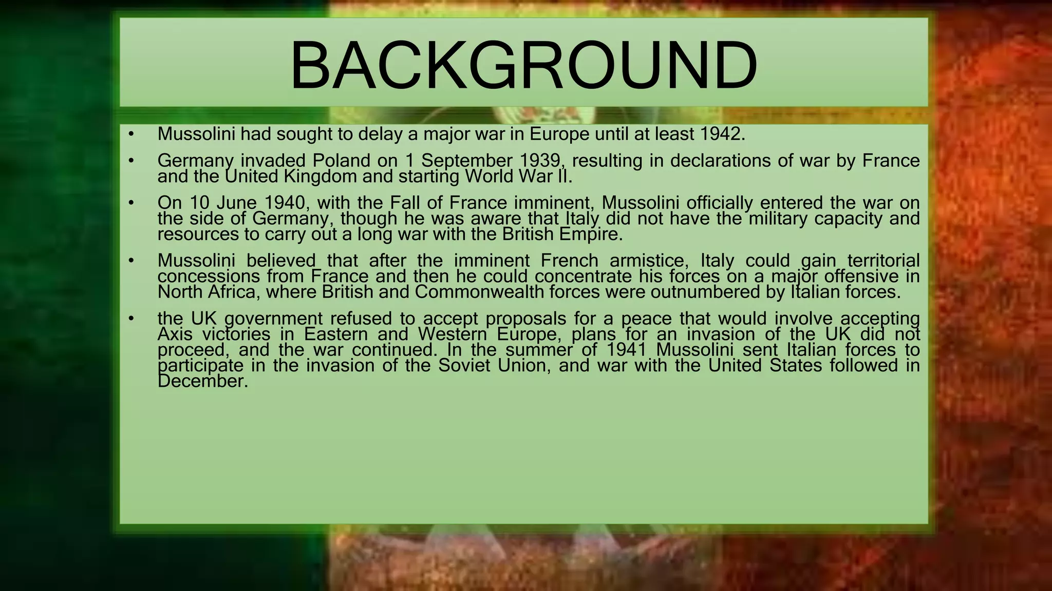 Benito Mussolini Fascism King | PPTX | Celebrity Families | Pop Culture