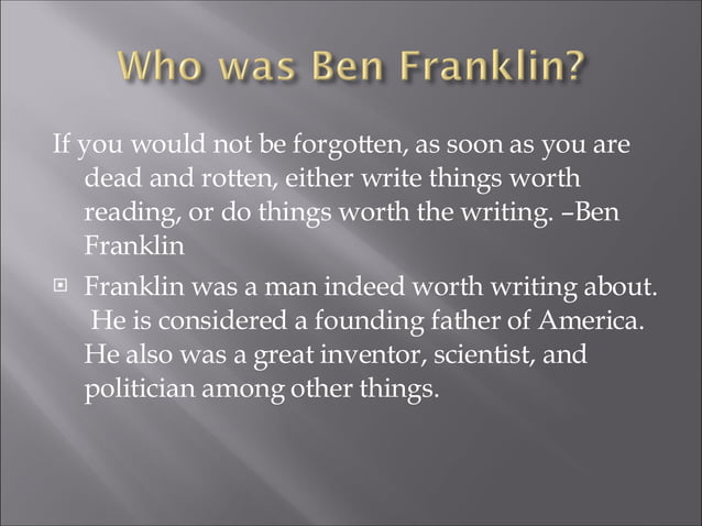 Benjamin Franklin | PPT