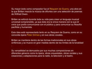 Benjamin Britten - Biografia y Musica | PPS