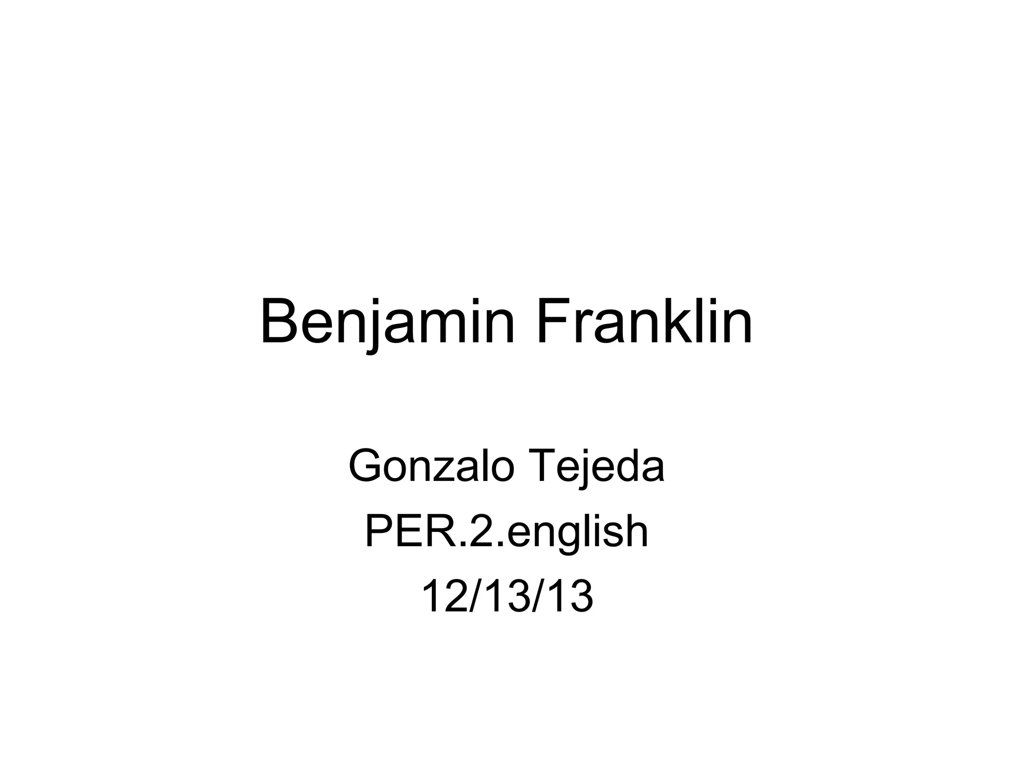 Benjamin franklin | PPT