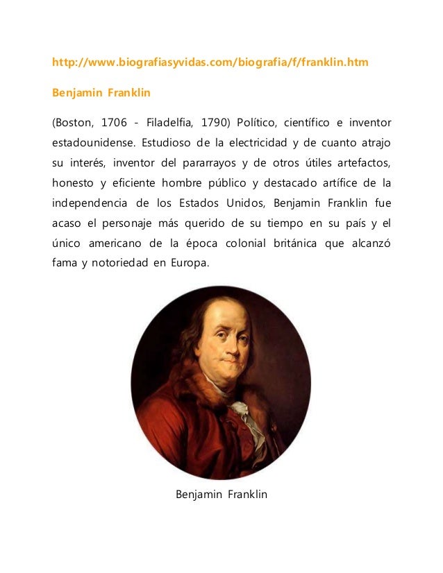Aportaciones De Benjamin Franklin - Balan