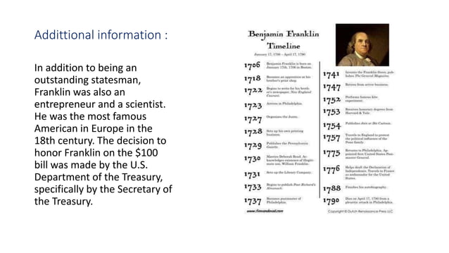 Benjamin Franklin United states of America | PPTX