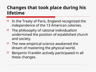 Benjamin Franklin's Autobiography and historical context.ppt