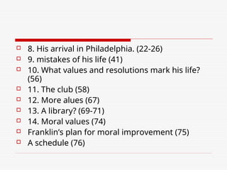 Benjamin Franklin's Autobiography and historical context.ppt